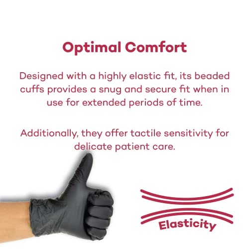 Dealmed Black Nitrile Exam Gloves β Disposable Multi-Purpose Use Medical Gloves Use for First Aid and Medical Facilities, 100 Count (Medium, Pack of 10)