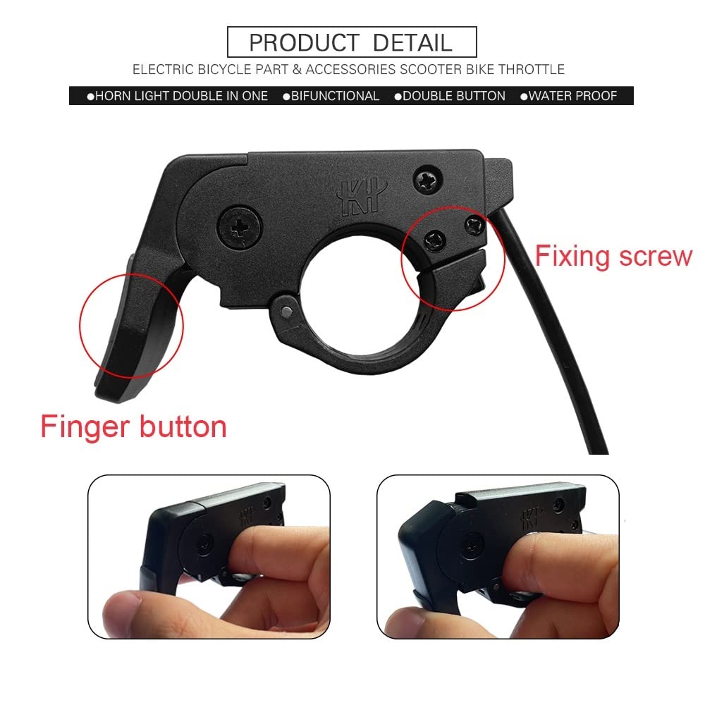 Ebike Quick Thumb Throttle Compatible Left/Right TT09/TT009 SM 36V/48V/60V/72V Electric Throttle for E-Bike Accessories