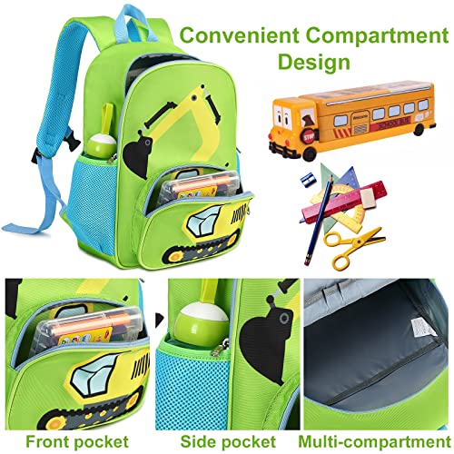 LOIDOU Toddler Backpack Boys 15 Inch Kids Preschool Kindergarten School Backpack with Lunch bag Book Bag for Daycare Nursery Travel,Fits 3 to 8 years old