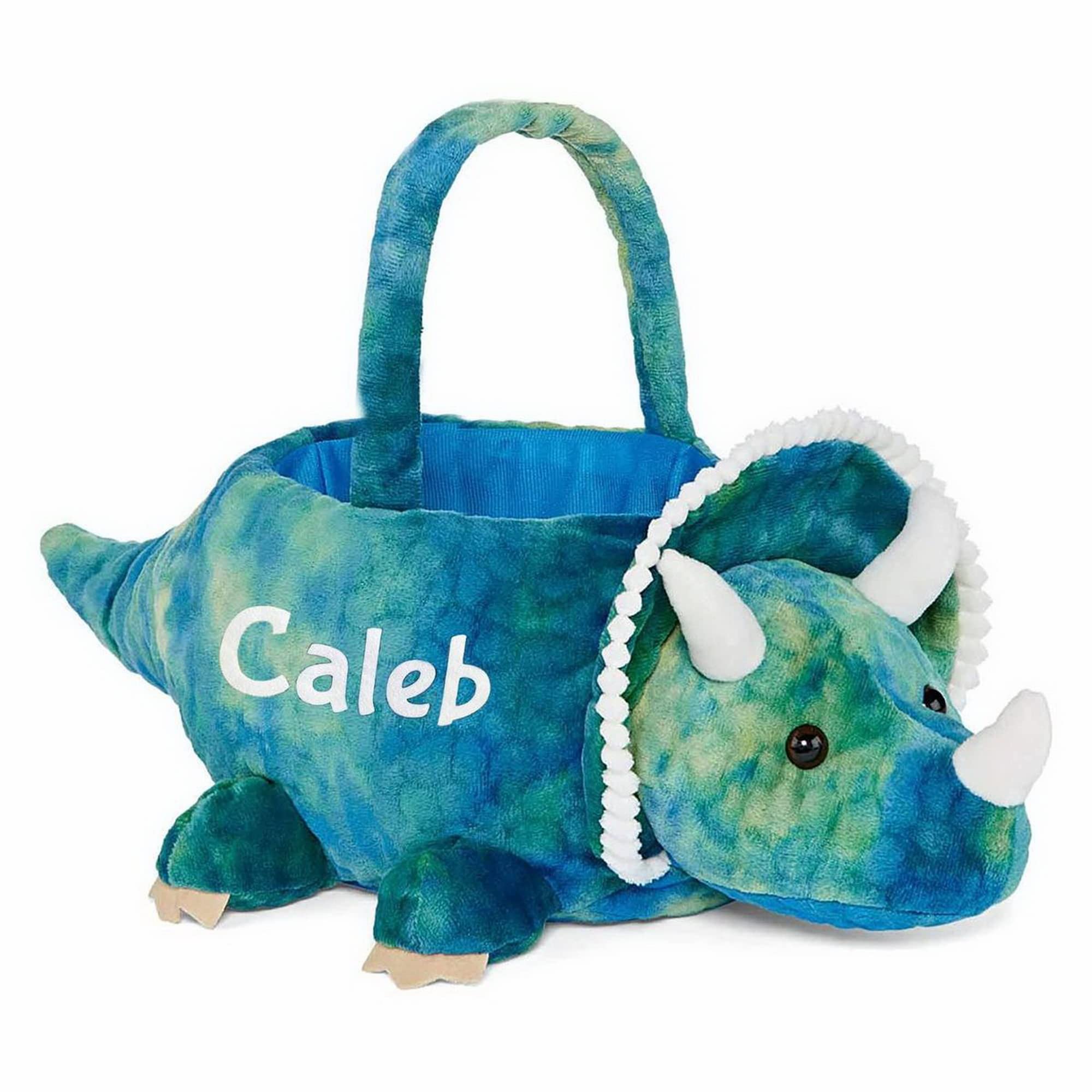 DIBSIES Personalized Plush Easter Basket (Dinosaur)
