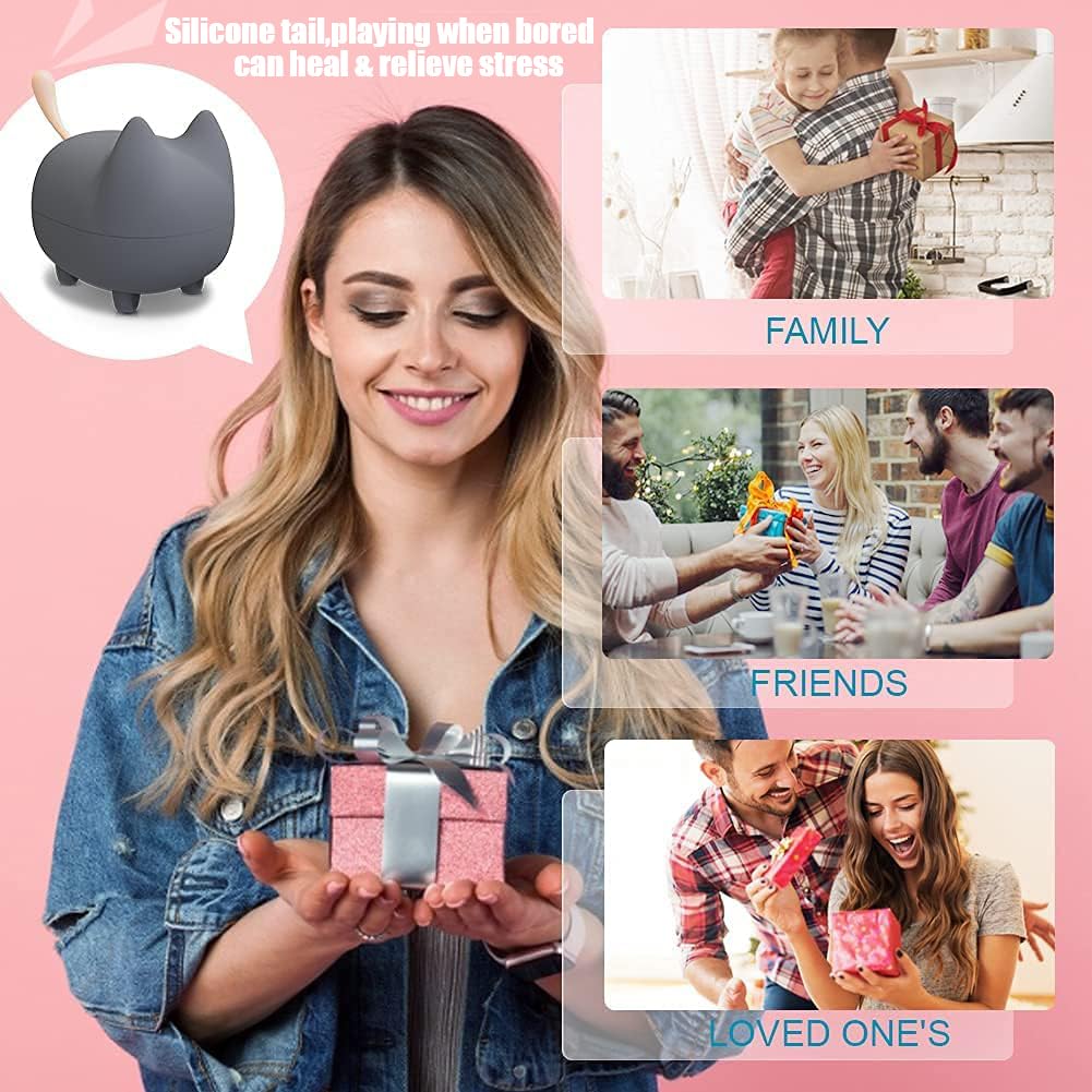 gingo Portable Bluetooth Speaker, Mini Wireless Speakers with Clarity Stereo, Super Bass,TWS Pairing,Built-in Mic,40H Playtime,BT5.3,Powerful Rich Room-Filling Sound, Cute Pet Speaker (Grey)