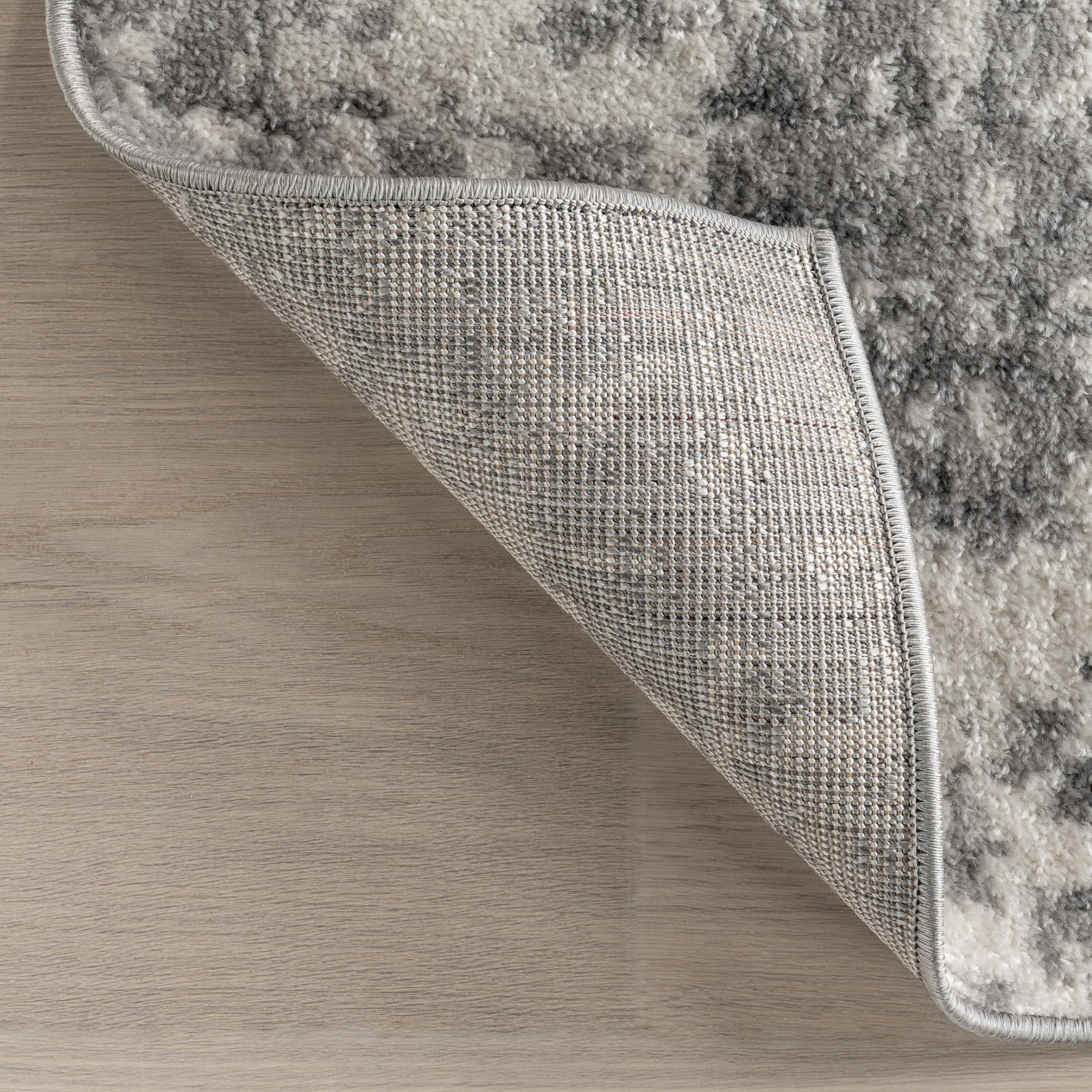 nuLOOM Deedra Modern Abstract Area Rug - 8 Square Area Rug Modern/Contemporary Grey/Ivory Rugs for Living Room Bedroom Dining Room Kitchen