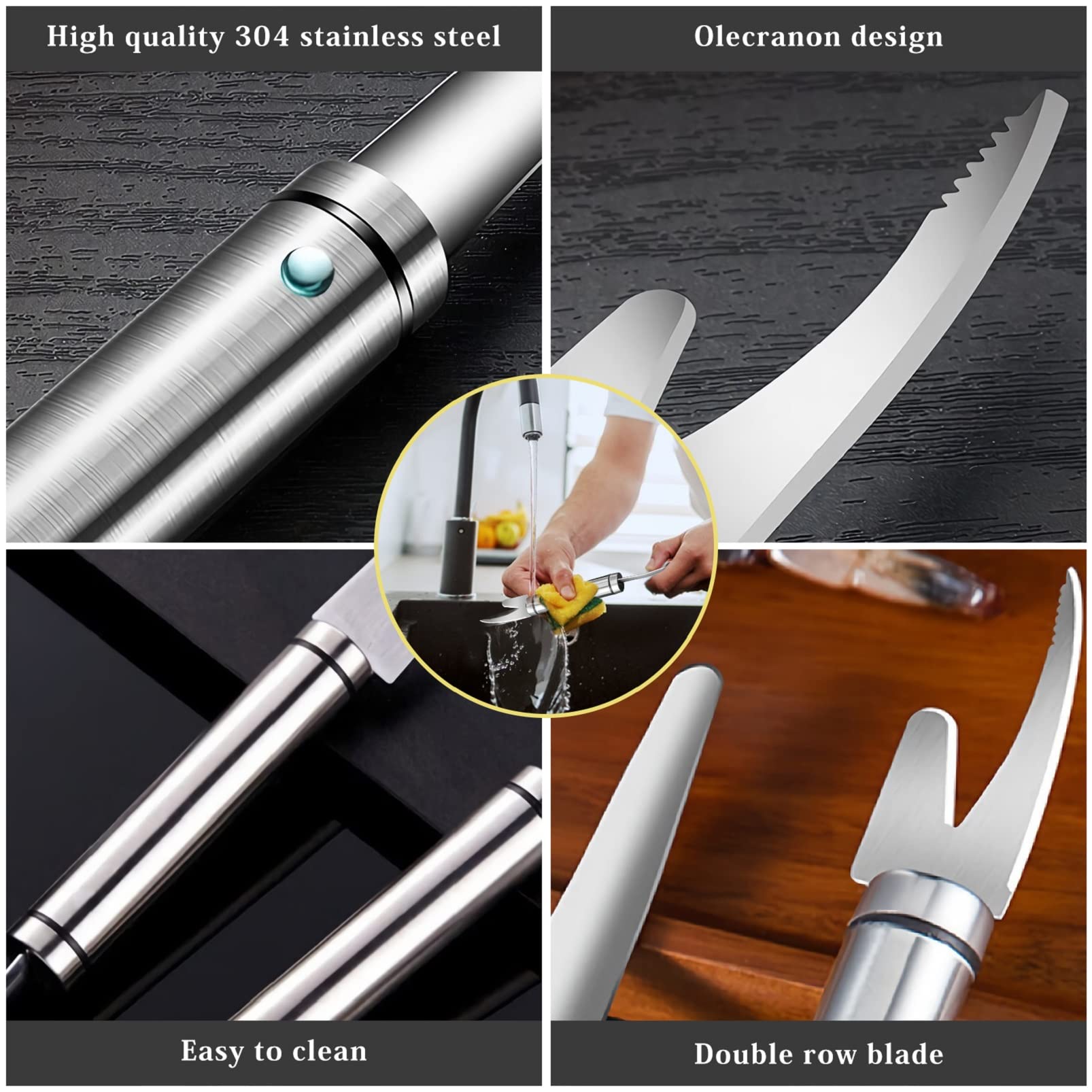 HTPARY 1pcs Shrimp Deveiner Tool,Fish Maw Peeler,5 in 1 Multifunctional Shrimp Line Cleaner, 9IN Fish Scale Remove Shrimp Peeling Tool for Kitchen Restaurant Seafood