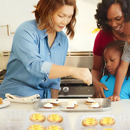 GothaBach 20 Pack 4-Compartment Clear Plastic Cupcake Boxes, 4-Cavity Cupcake Holders, Clear Cupcake Containers