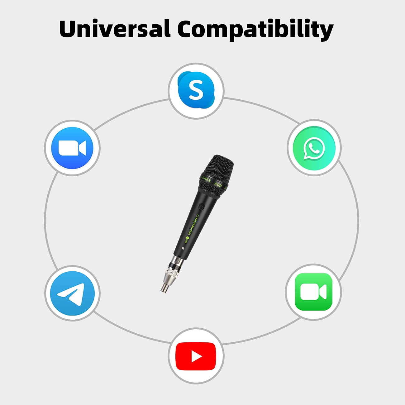 Depusheng C350 Professional Dynamic Microphone Cardioid Vocal Wired MIC with XLR Cable Plug & Play Microphone for Stage Karaoke KTV