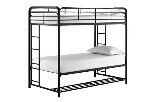 DHP Bonnie Metal Bunk Bed with Storage Drawers, Twin, Black