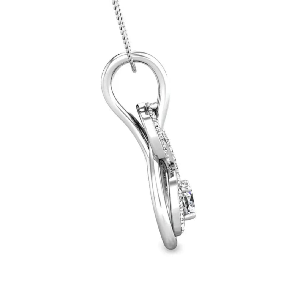 ERAA Jewel 2 CT Round Colorless Moissanite Engagement Pendant, Wedding Bridal Pendant, Eternity Sterling Silver Solid Diamond Solitaire -Prong Anniversary Promise Gift for Her