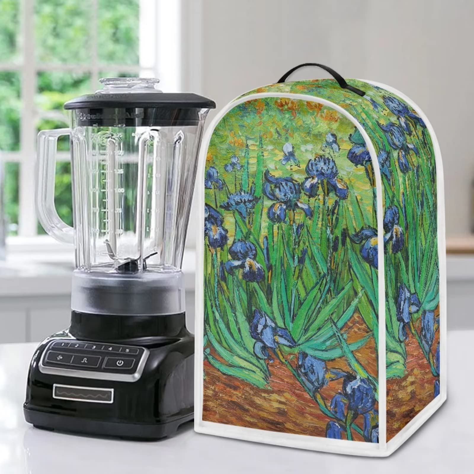 DISNIMO Irise Van Gogh Blender Dust Cover, Stand Mixer or Coffee Maker Appliance Cover, Anti Fingerprint Polyester Dust Proof Stain Resistant Blender Cover for Home Kitchen