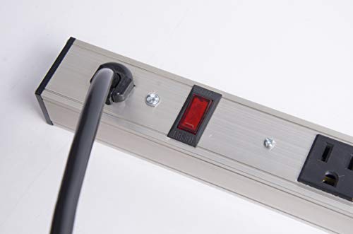 Inland Products 8 Outlet Aluminum Power Strip Silver (03197)