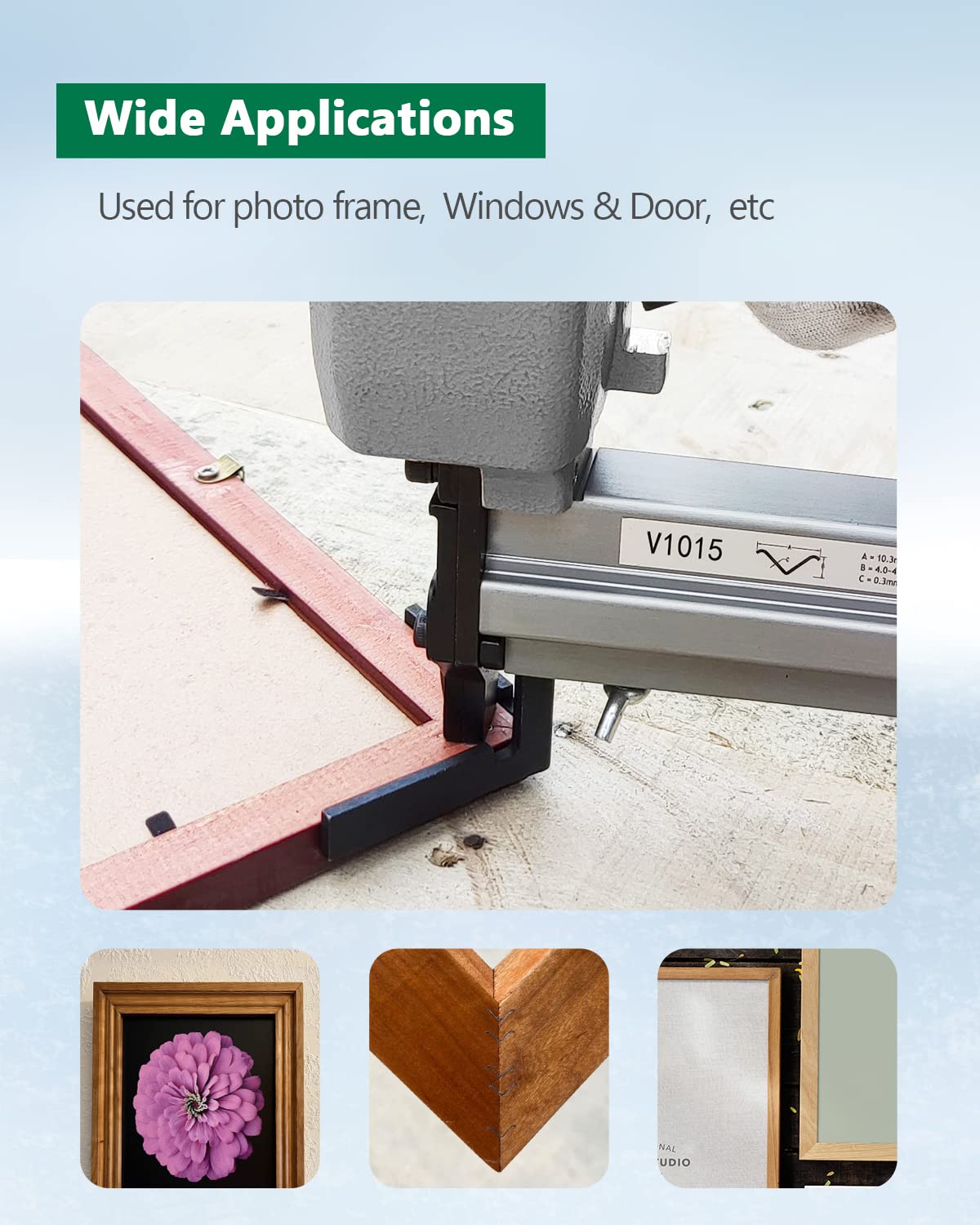 meite Hard Wood Type 10.3mm Diameter V Nails 15mm 19/32-inch Length for Picture Frame Joiner V1015B V-Nailer Joining Gun 4000 PCS