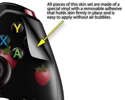 WraptorSkinz Decal Style Vinyl Skin Wrap compatible with XBOX One Original Wireless Controller Strawberries on Black - (CONTROLLER NOT INCLUDED)
