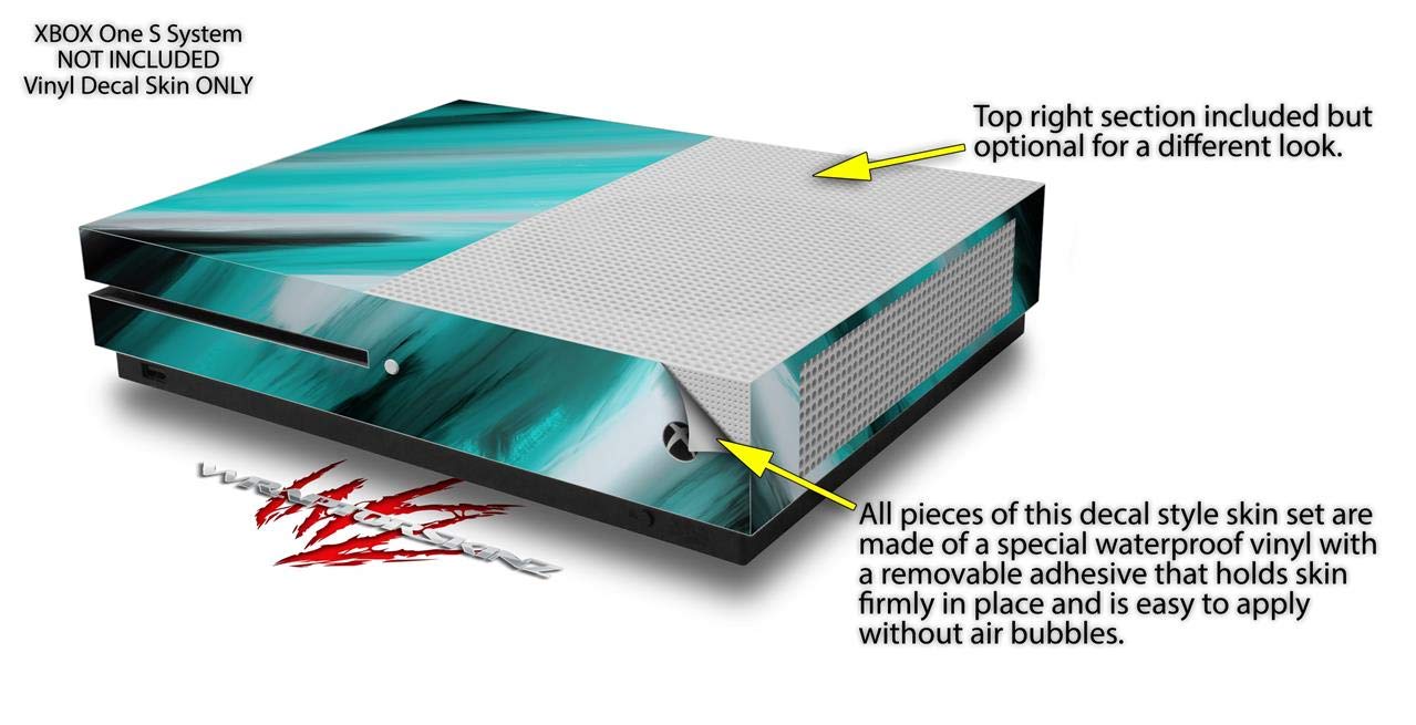 WraptorSkinz Decal Vinyl Skin Wrap Compatible with Xbox One S Console and Controllers - Paint Blend Teal