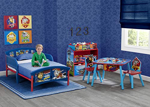 Delta Children Plastic Toddler Bed, Nick Jr. PAW Patrol Twinkle Galaxy Dual Sided Recycled Fiber Core Toddler Mattress (Bundle)