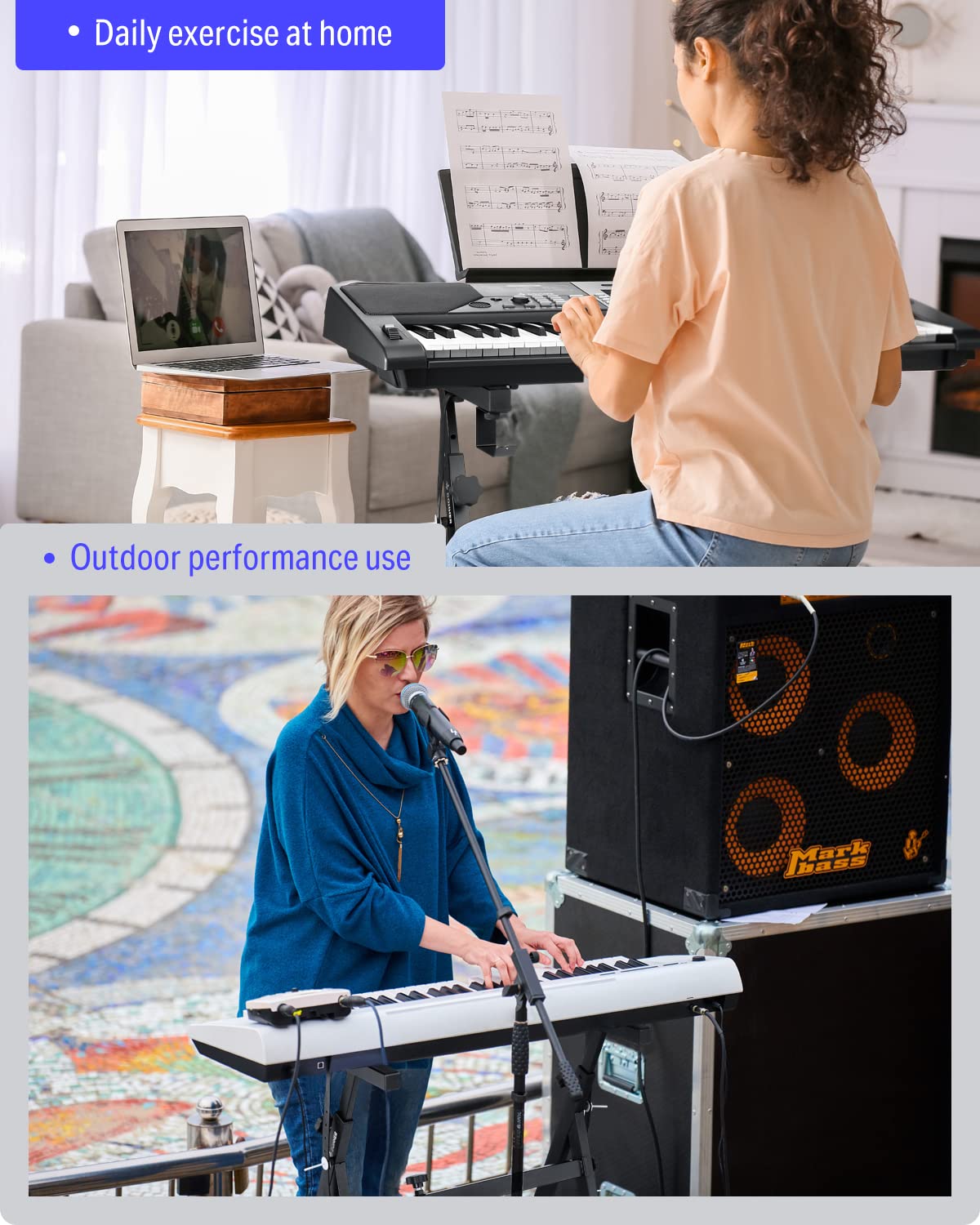 Donner SE-1 Digital Piano + Z-style Heavy-Duty Keyboard Stand