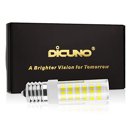DiCUNO E17 LED Bulb 5 Watt Appliance Bulb Microwave Oven Light 6000K Daylight White, 550lm, 50W Halogen Equivalent Non-dimmable (2-Pack)