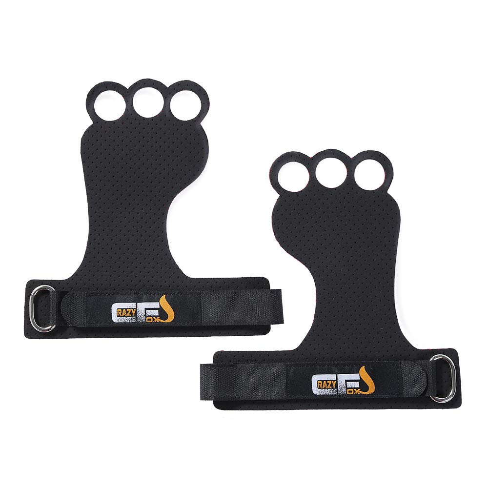 Ergonomic Gymnastics Grips Made of Microfiber Soft Strong and Maximum Grip Perfect Workout Hand Protection Gloves for Gym Pull-ups Weightlifting Kettlebell Exercise More (Black-Black, Small)