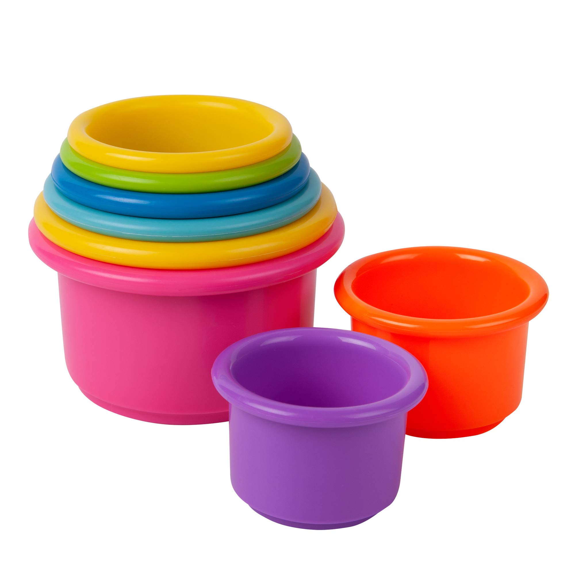 Melissa & Doug Geometric Stacker and The First Years Stack & Count Stacking Cups - Educational Toys for Toddlers