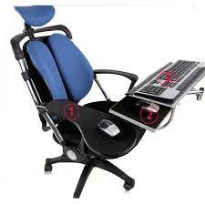 Ergonomic Laptop Keyboard Mouse Chair Stand Mount Holder Installed to Chair