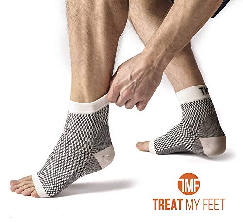 Treat My Feet Three Pairs of Plantar Fasciitis Socks Ankle Compression Sock Improves Blood Circulation, Achilles Heel Support - Alternative to Plantar Fasciitis Night Splints, 3-Pack, Medium