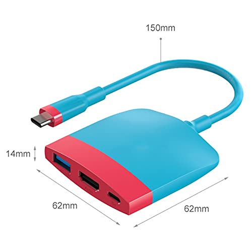 Hubs Switch TV Dock for Portable Docking Station USB C to 4K -Compatible USB 3.0 PD USB Hubs (Color : Black Gray)