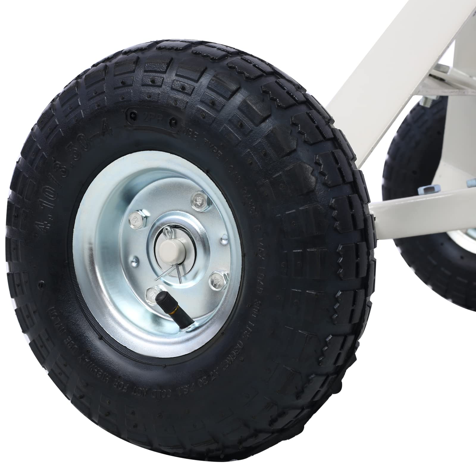 Fulvari Fulvari Adjustable Trailer Dolly, 600 Lbs Max Trailer Weight, Heavy Duty Steel Trailer Mover with 10" Pneumatic Tire, 44" Handle, Corrosion Resistant, for Moving Rv Trailer Grey