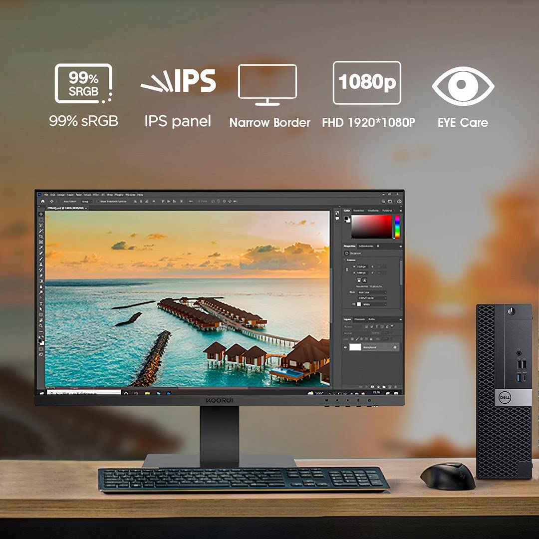 Dell OptiPlex 5050 Desktop Computers PC and 24 inch Koorui Monitor Bundle,i7-7700 3.6GHz,32GB DDR4 Ram 512GB M.2 NVMe SSD+2TB HDD, AX200 Built-in WiFi 6,Bluetooth 5.2,HDMI,Windows 10 Pro (Renewed)
