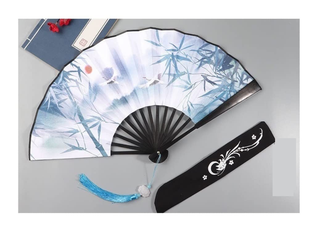 Folding Hand Fan Folding Fan Handheld Folded Fan 30cm Bamboo Foldable Fan, Portable, Ancient Chinese Style, for Cheongsam Dance Performance Fan Foldable Fan Hand Held Fans (Color : A5, Size : 30cm)