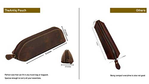 The Antiq: Pencil Pouch, Zipper Pencil Case, Leather Pencil Case, Pencil Bag Pouch With Zipper Pen Holders Handmade, Pen & Marker Case, Pencil Case for Artists & Professionals MRD-ZPC-004 0