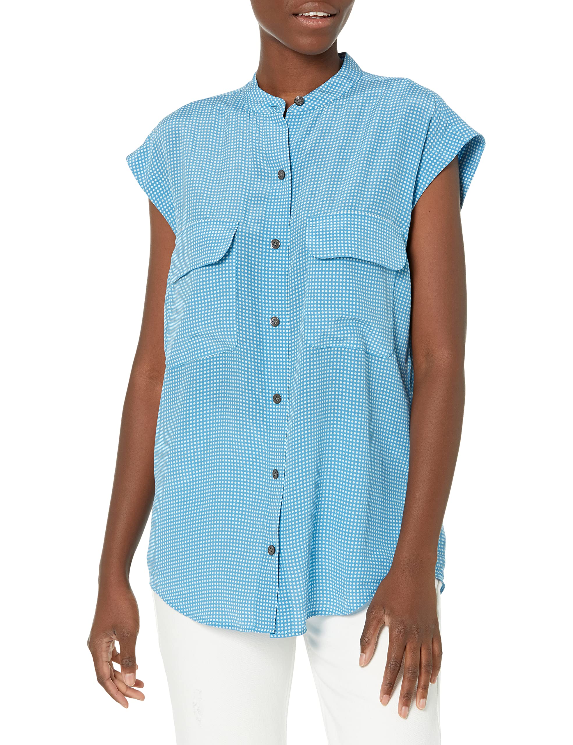 EQUIPMENT Women's COVISA TOP, Mediterranean Blue/Pale Aqua, Large