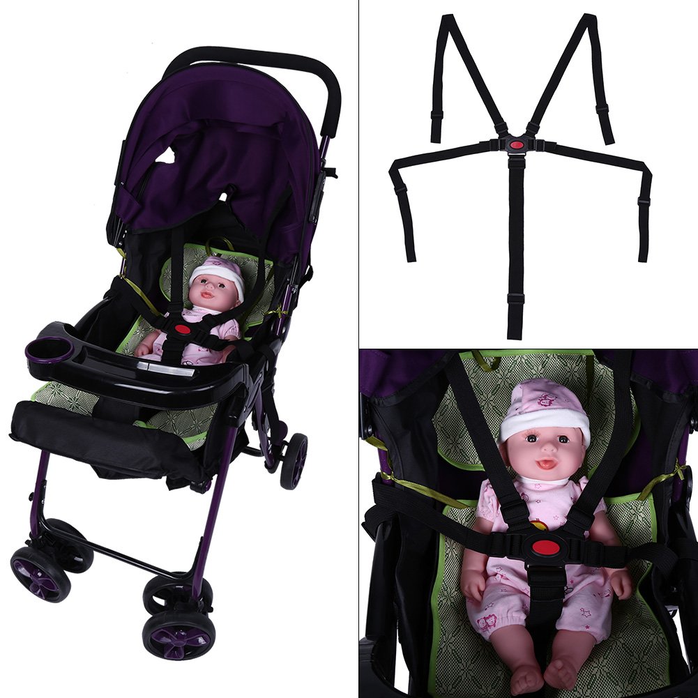 Joyzan High Chair Straps, 5 Point Highchair Harness Belt Replacement Adjustable Baby Safety Seat Universal Security Shoulder Full Protection Stroller Pushchair Pram Buggy Holder Child Kids Children