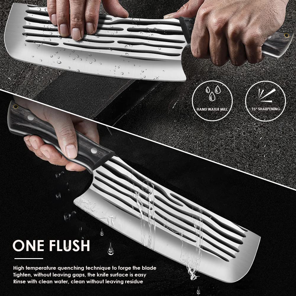 Hong Won Meat Cleave,Cleaver Knife for Meat Cutting, High Carbon German Stainless Steel with Ergonomic Handle for Home, Kitchen & Restaurant