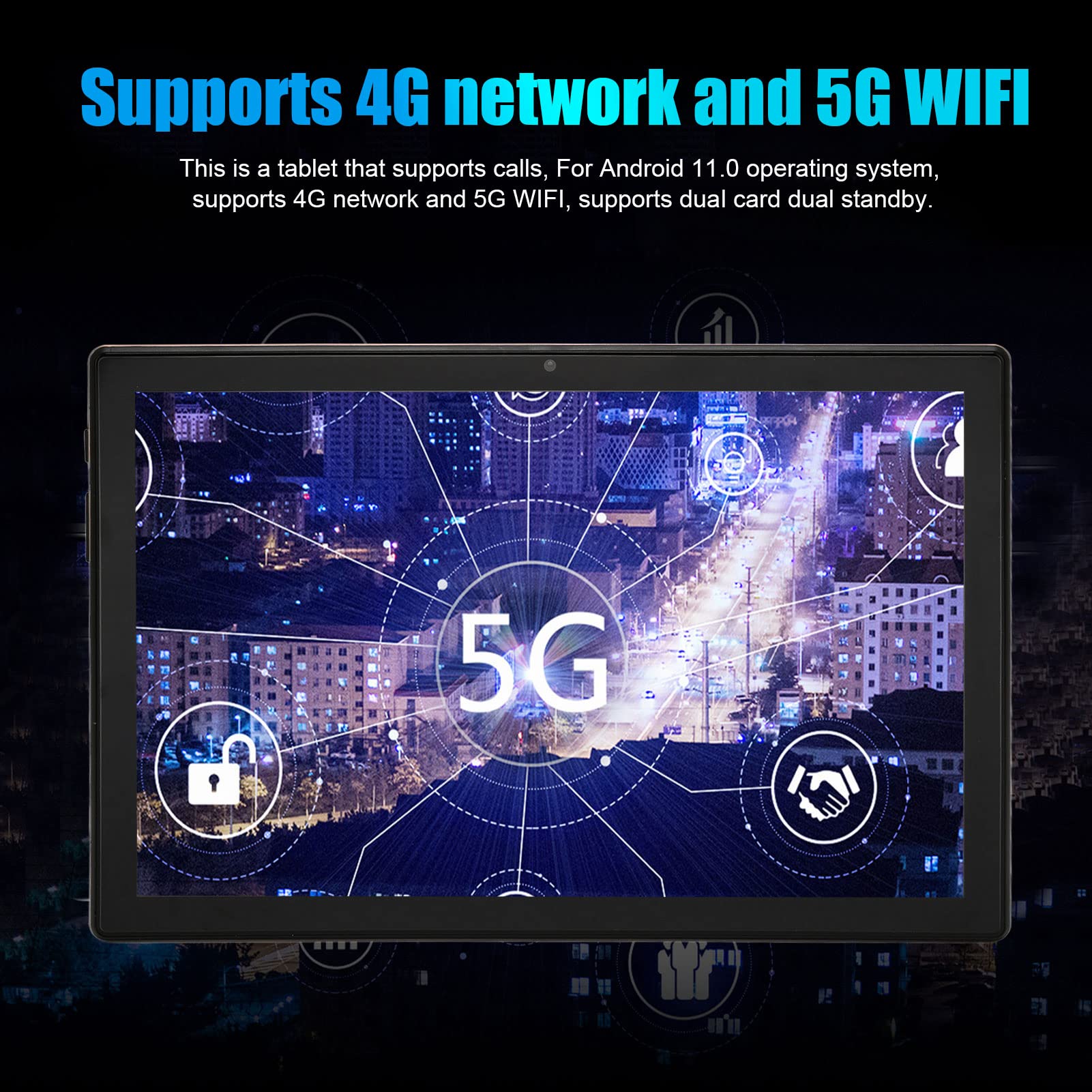 GOWENIC 10 inch Octa Core Tablet, for 11 Tablets 6GB RAM 256GB Storage, IPS HD Large Screen Tablet Computer, Dual Sim Card Slot, 4G Internet 5GWIFI, 7000mah (Silver)