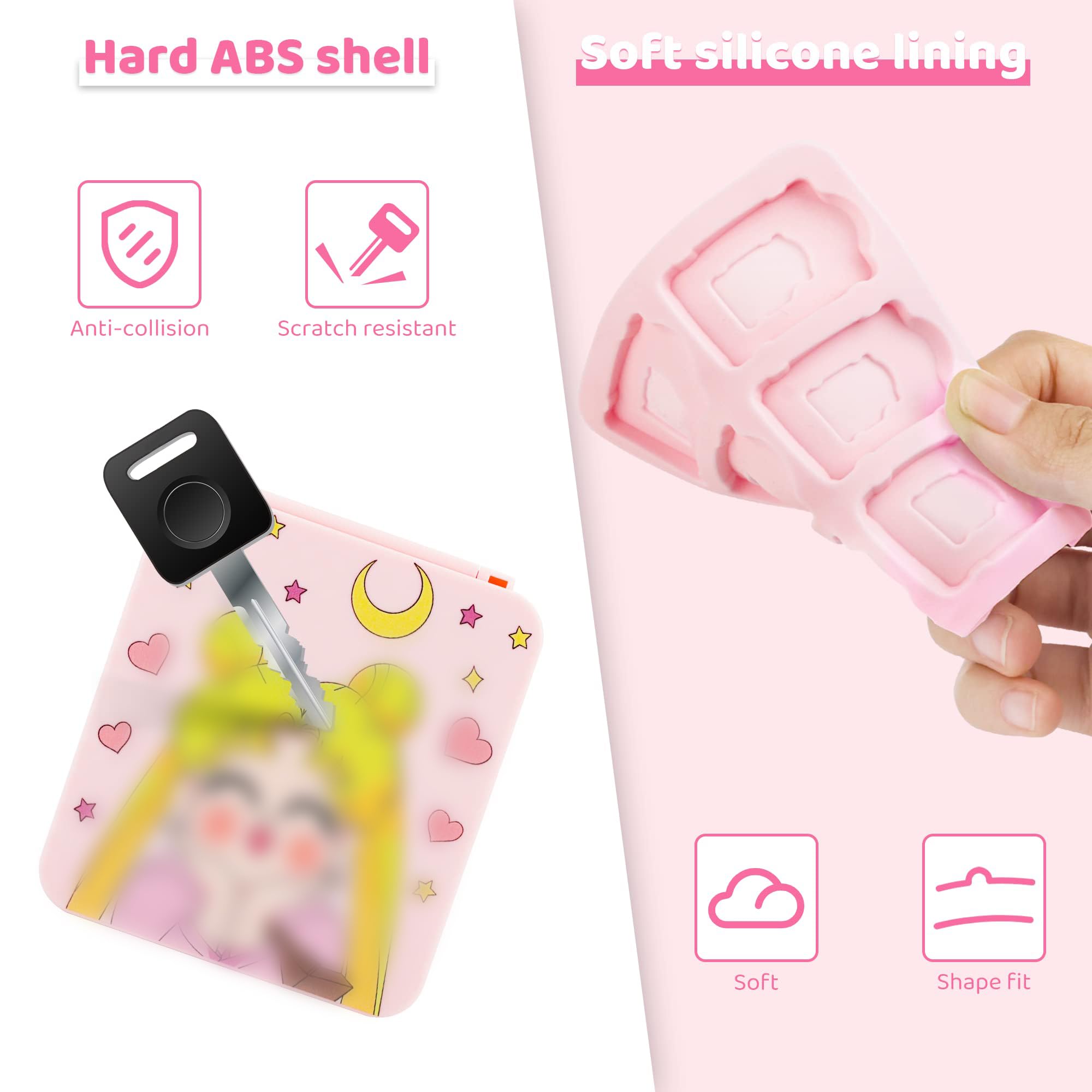 FUNDIARY 12 Game Card Slots Storage Case for Nintendo Switch and Switch OLED, Cute Girl Pattern Magnetic Game Card Holder for Switch, 12 SD Card Cartridge Case with Soft Silicone Lining