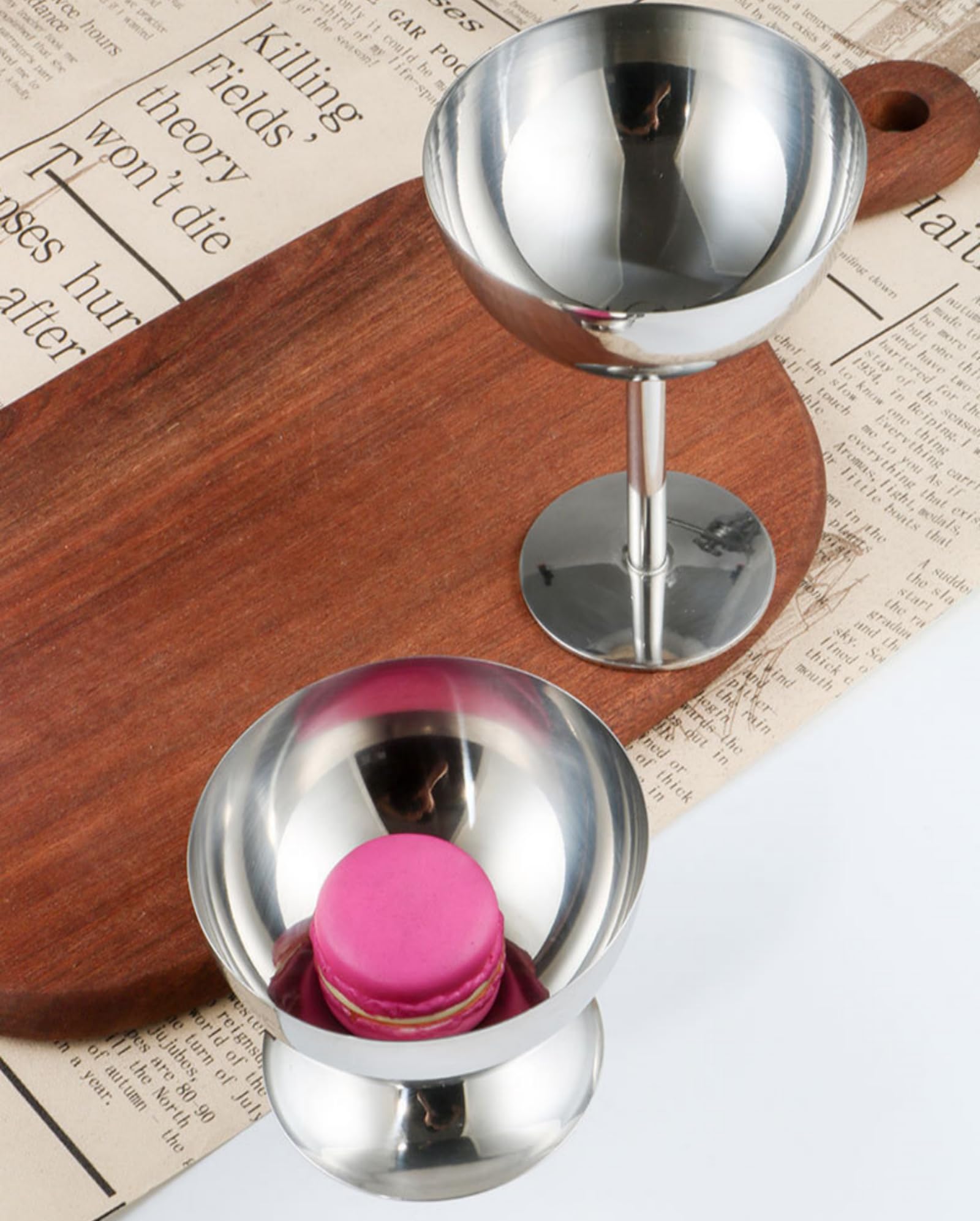 Haofy Ice Cream Cups, Stainless Steel Ice Cream Bowls Resuable Dessert Cups Dessert Dish for Serving Ice Cream Salad Fruit Pudding (Tall)