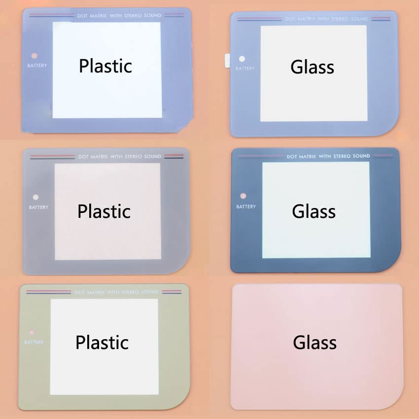 Glass Plastic Limited Protector Display Screen Lens with Adhesive for Gameboy DMG GB Controller Replacement Kit (Glass Clear)