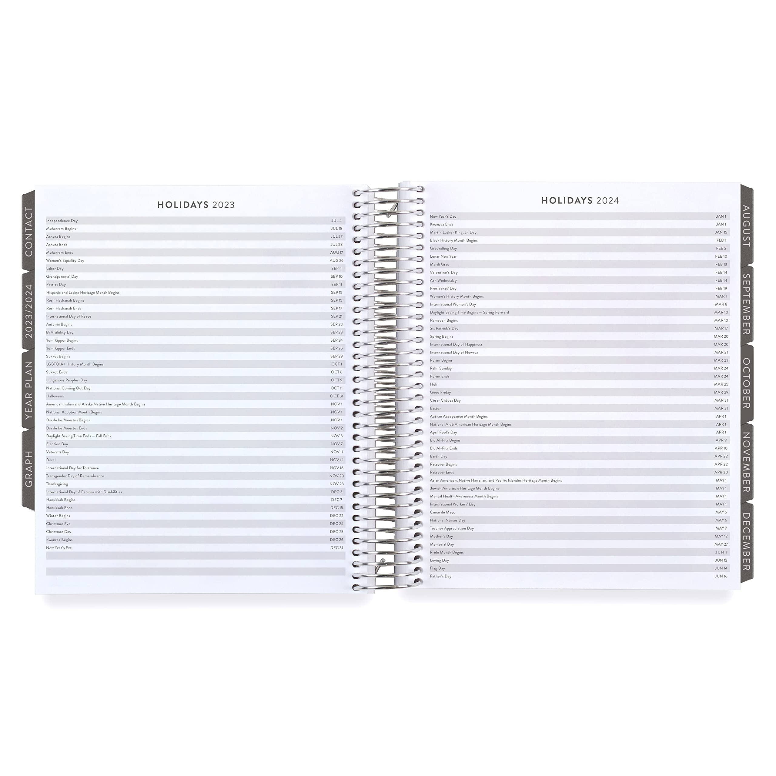 Erin Condren 7" x 9" Platinum Coiled Focused Teacher Lesson Planner (July 2023 - June 2024) - Quartz Grid Vegan Leather Cover - 80 Lb. Thick Mohawk Paper, 12 Month Calendar