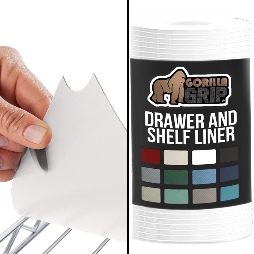 Gorilla Grip Wire Shelf Liner Set of 4 and Ribbed Drawer Liner, Wire Shelf Liner Size 14x36, Mat Covers, Drawer Liner Size 17.5x20, Strong Grip Liners for Drawers, Both in Clear, 2 Item Bundle
