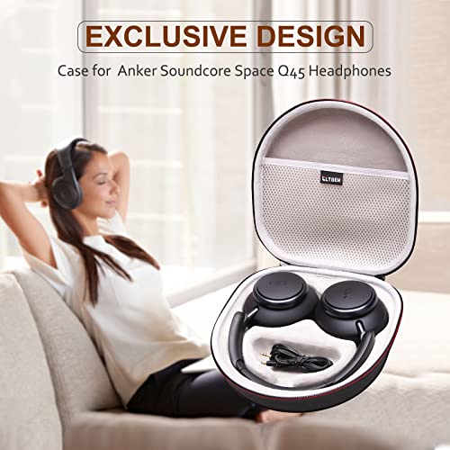 LTGEM Hard Case for Anker Soundcore Space Q45 / Q35 Adaptive Noise Cancelling Headphones - Protective Carrying Storage Bag