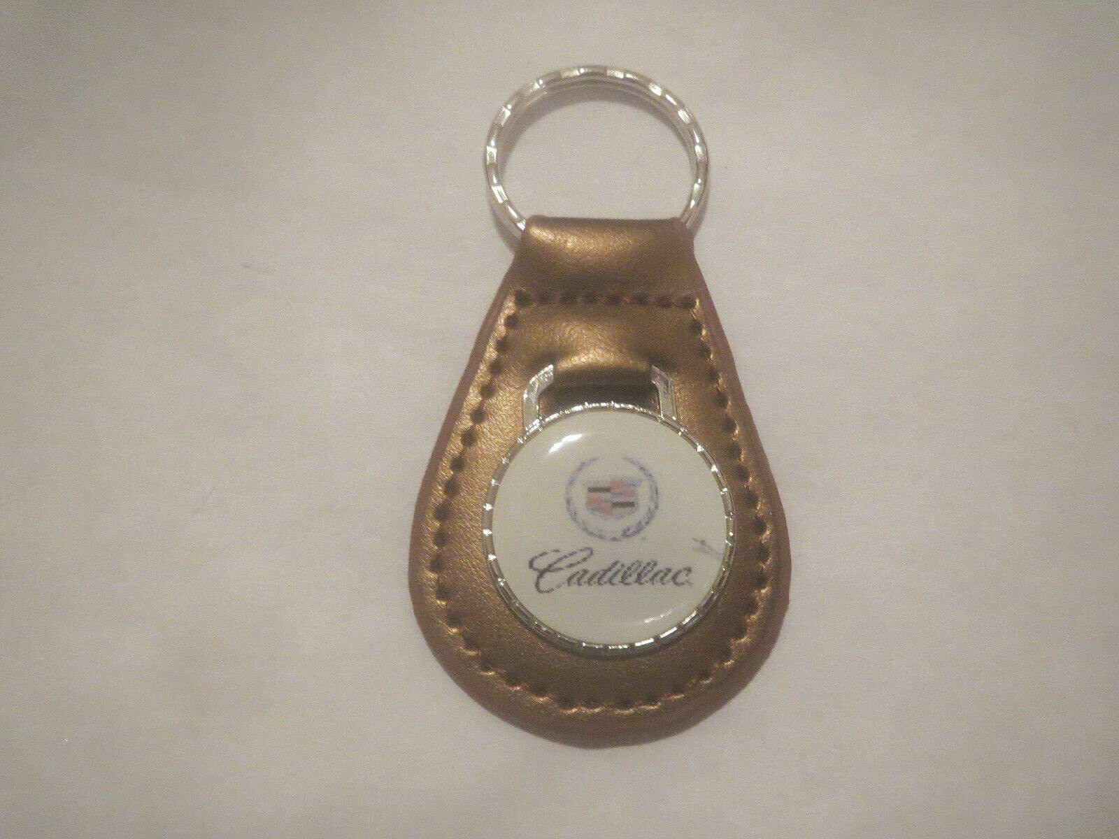ELDORADO SEVILLE DEVILLE FLEETWOOD CALAIS ALLANTE LOGO LEATHER KEYCHAIN - COPPER
