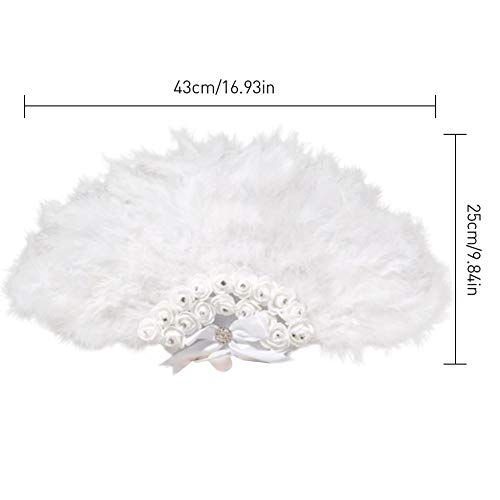 Feather Hand Fans for Wedding Handmade Wedding DIY Fan Lace Ladies for Dance Wedding Decoration DIY Hand Fan Abanicos para Boda
