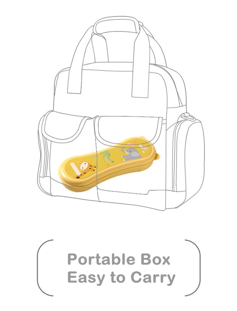 Goryeo Baby Training Chopsticks for Kids - Use Completely Harmless Material - Anti-Dislocation Buckle Design - Includes Portable Box (Yellow)