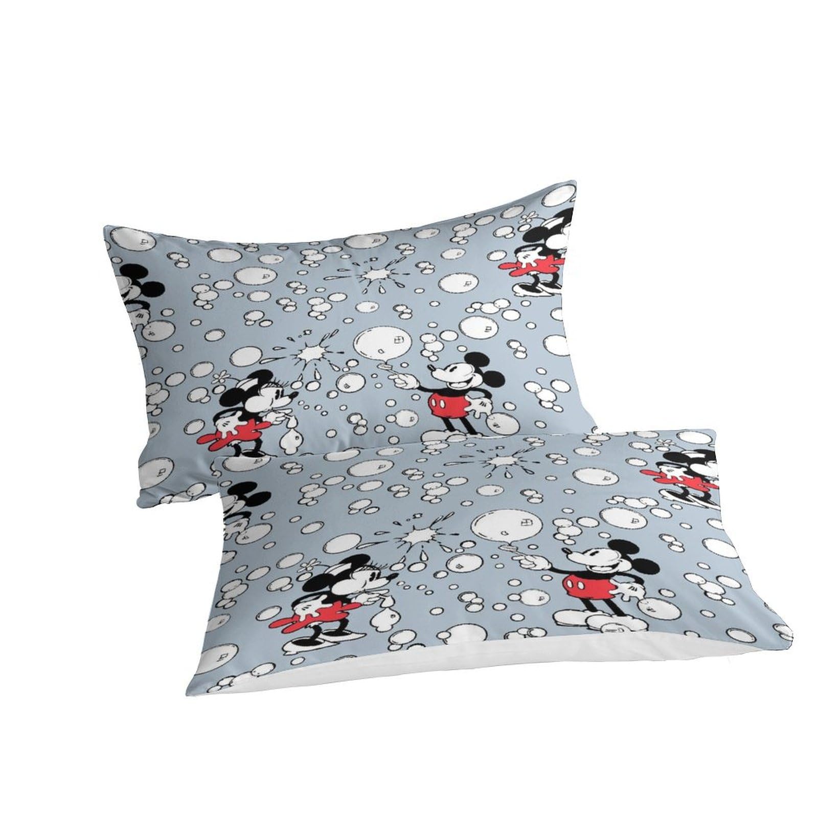 Mickey Mouse Comforter Covers Quilt Cover 3D Print Anime Cartoon for Teens and Adults Duvet Cover Bedding Set with Pillow Cases Soft Microfiber with Zipper Closure 3 Pieces Queen(228x228cm)