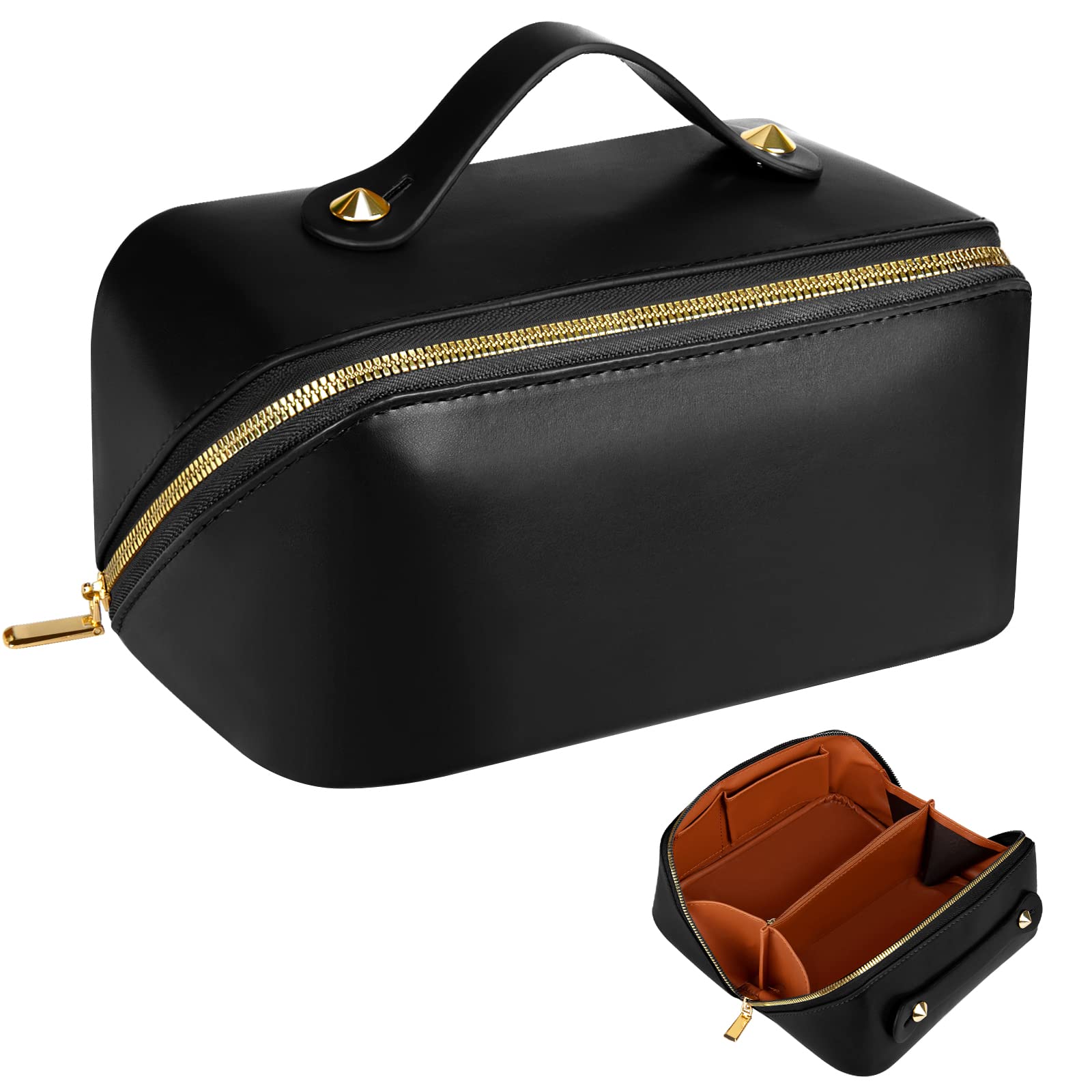HUANLANG Travel Bag Large Capacity Waterproof PU Leather Organizer Bag for Women