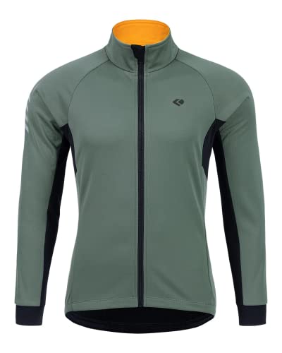 DIFOS Men's Windproof Running Cycling Jackets Windbreaker Thermal Bike Coat with Rear Pocket(L,Black)