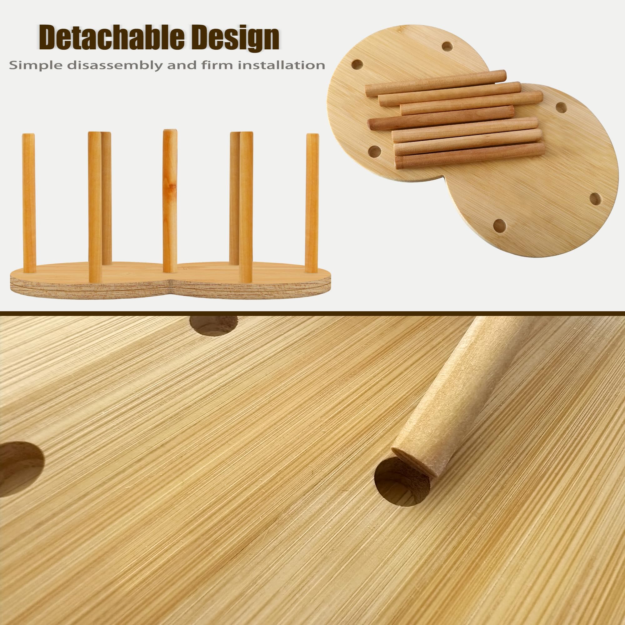 DIFENLUN Round Wooden 2 Compartment Coffee Table Organizer, Cup Dispenser Countertop, Disposable Paper Cup Holder, Lid Organizer for Restaurant Countertop Storage Supplies
