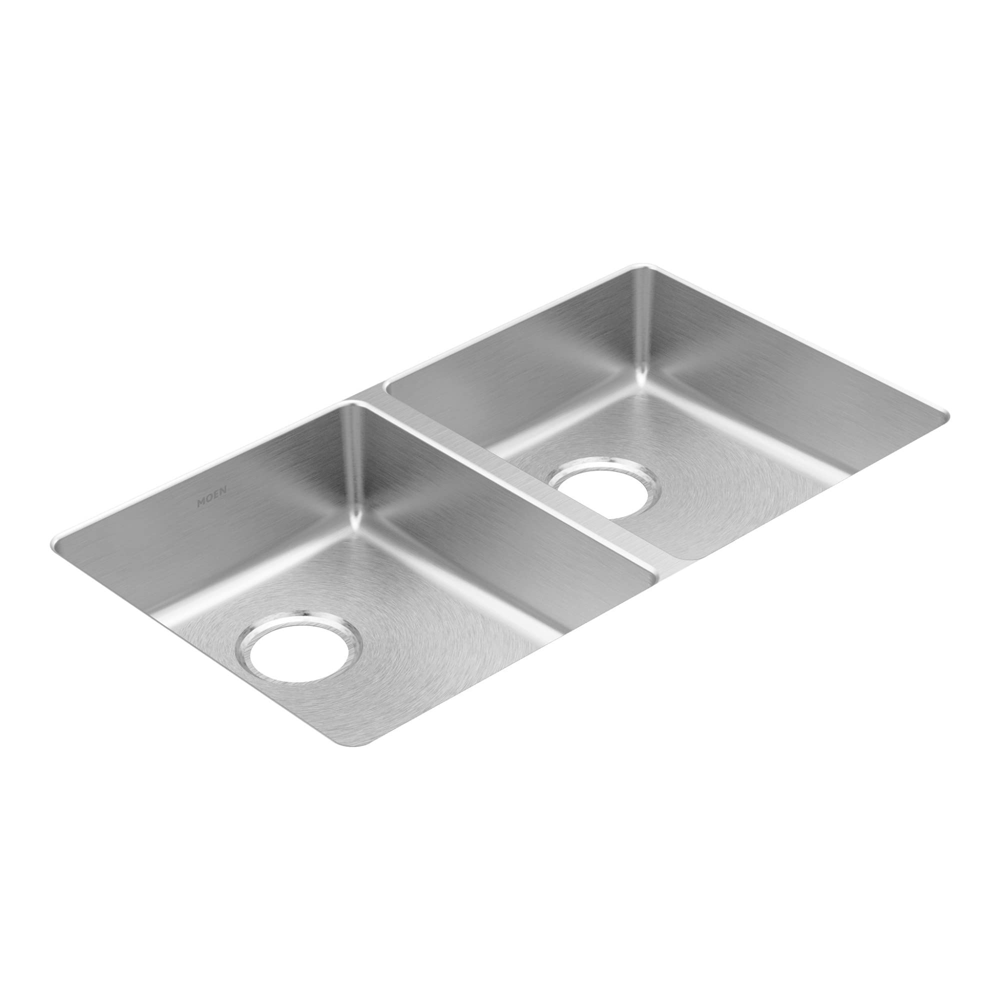 Moen Prep 18-Gauge Stainless Steel Undermount 31.75" x 18.5" x 5.5" Double Bowl Kitchen Sink with Rear Drains, GS18260B