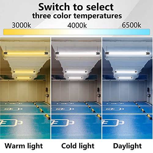 loyal 4FT 40W Linkable LED Shop Light for Garage, 6500K/3000K/4000K Linkable Utility Light Fixture, LED Workbench Light with Plug Hanging, LED Ceiling Lights for Garage, Workshop, Basement