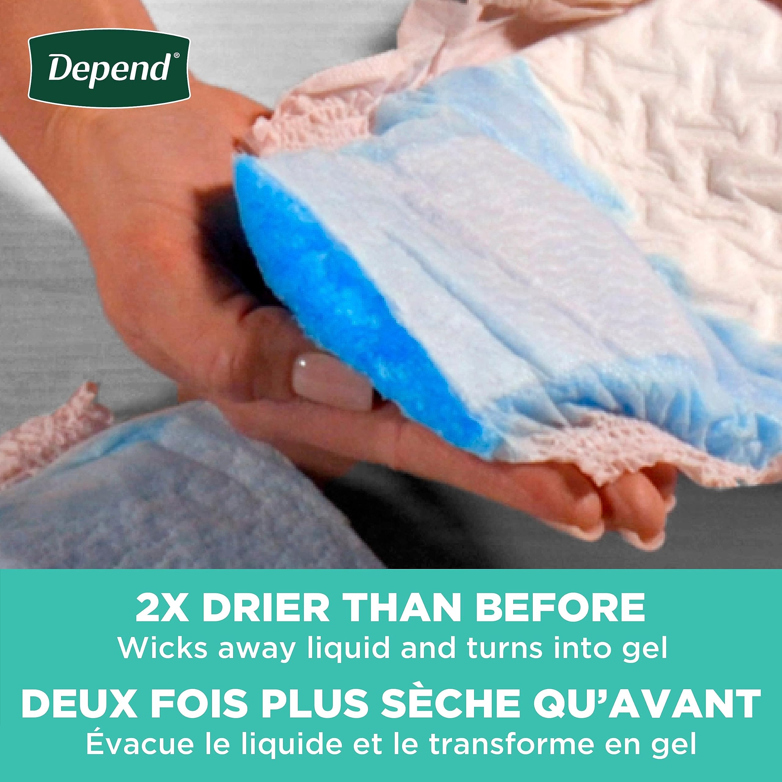 Depend Fit-Flex Adult Incontinence Underwear for Women, Disposable, Maximum Absorbency, Extra-Large, Blush, 15 Count