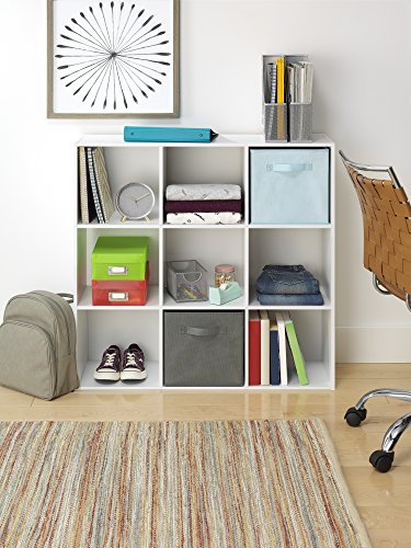 Whitmor 9 Cube Wood Storage Organizer - White (6422-8859-WHT-BB)