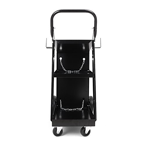 Mallofusa Welder Welding Cart W/Casters Plasma Cutter MIG TIG ARC Universal Storage Bench for Tanks, Heavy Duty, Black